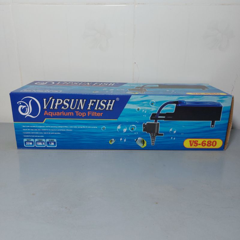 Máy Lọc Nước Cho Hồ Cá Có Hộp Lọc VS 680 - Tặng Kèm Bông Lọc | Shopee Việt Nam
