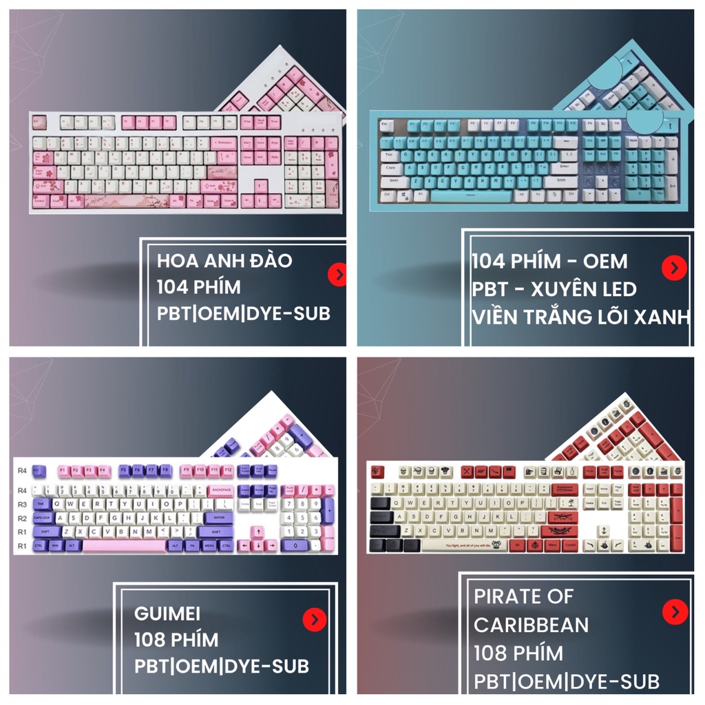 Keycap Nhựa PBT full công nghệ in sắc nét, phối màu xu hướng | Shopee ...