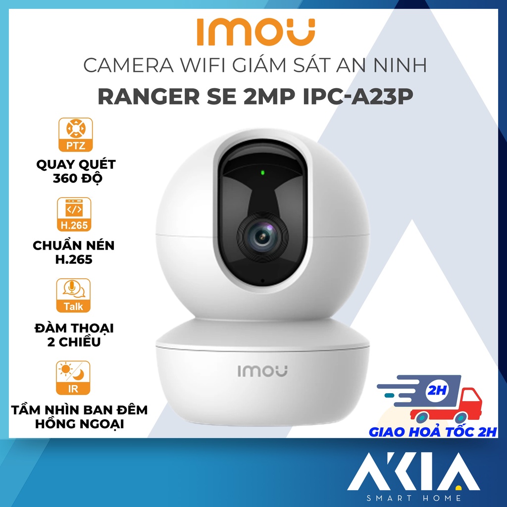 Camera wifi IMOU Ranger SE 2MP, quay quét 360 độ, chuẩn nén H.265, đàm ...