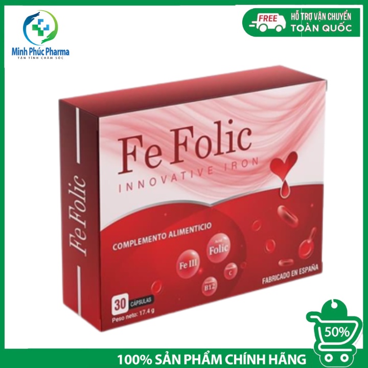 Fe Folic Bổ Sung Sắt Và Acid Folic, Giảm Thiếu Máu Do Thiếu Sắt, Hỗ Trợ ...