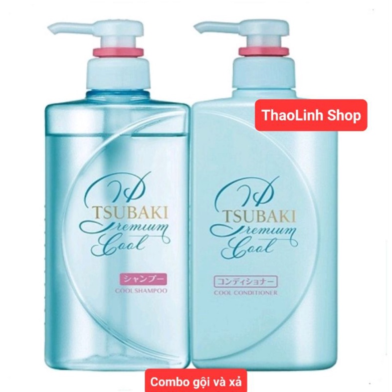 Bộ đôi gội xả Sạch Dầu Mát Lạnh Tsubaki Premium Cool Set 490ml/chai ...