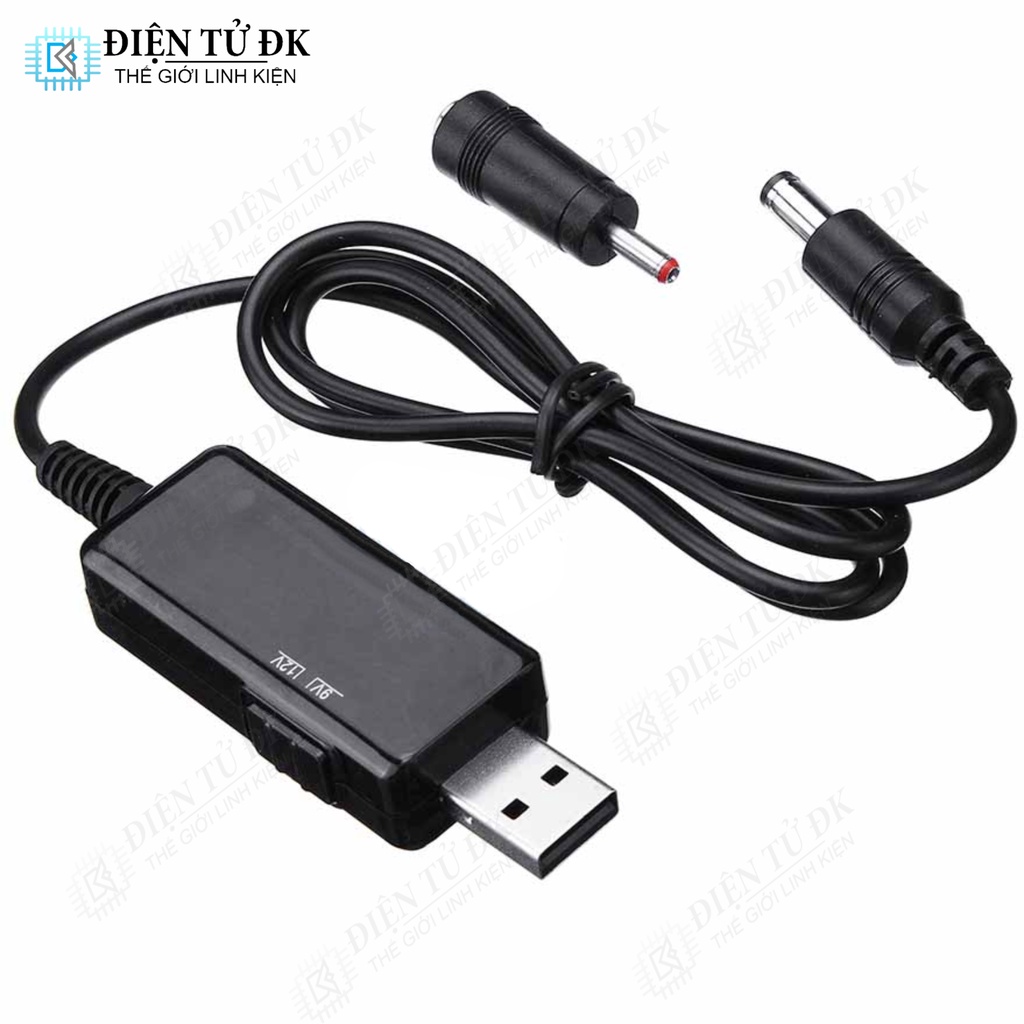 Cáp Chuyển Đổi Nguồn USB 5V Sang 9V 12V (dùng cho modem Wifi 1,5A trở ...