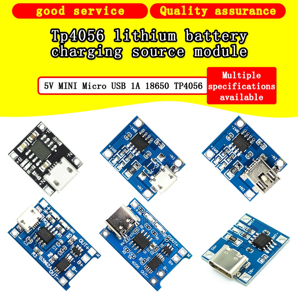 Bảng Mạch Sạc Pin Lithium TP4056 1A 5V type-c Micro USB 1A 18650 Kèm Mô ...