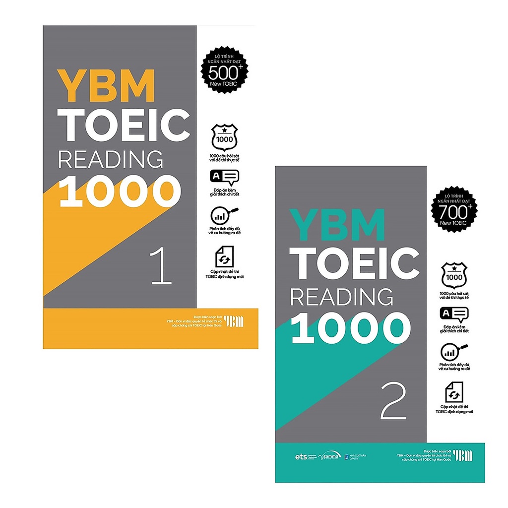 Sách- YBM TOEIC Reading 1000: Vol 1 + 2 (Trọn Bộ 2 Cuốn) | Shopee Việt Nam