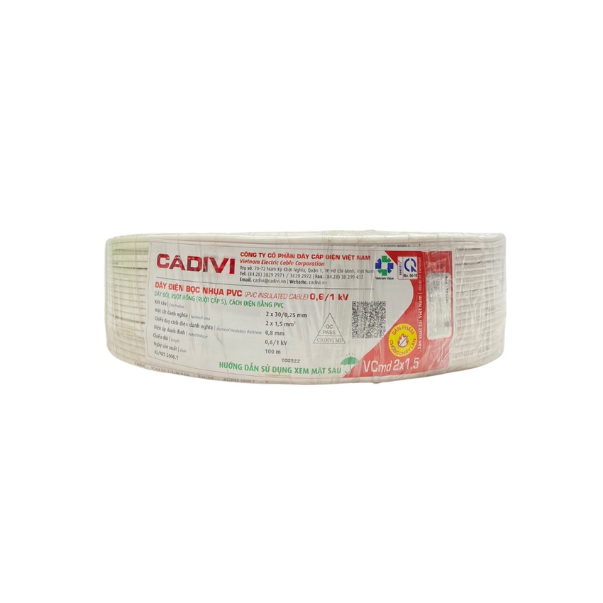Dây Điện Đôi VCMD (2x0.5 - 2x0.75 - 2x1.5 - 2x2.5 mm) CADIVI [Bán lẻ ...