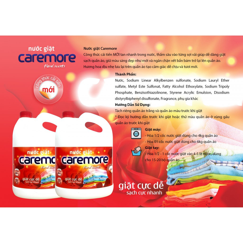 Nước Giặt Đậm Đặc Caremore 3,8Kg - Giặt Xả 2 Trong 1 | Shopee Việt Nam