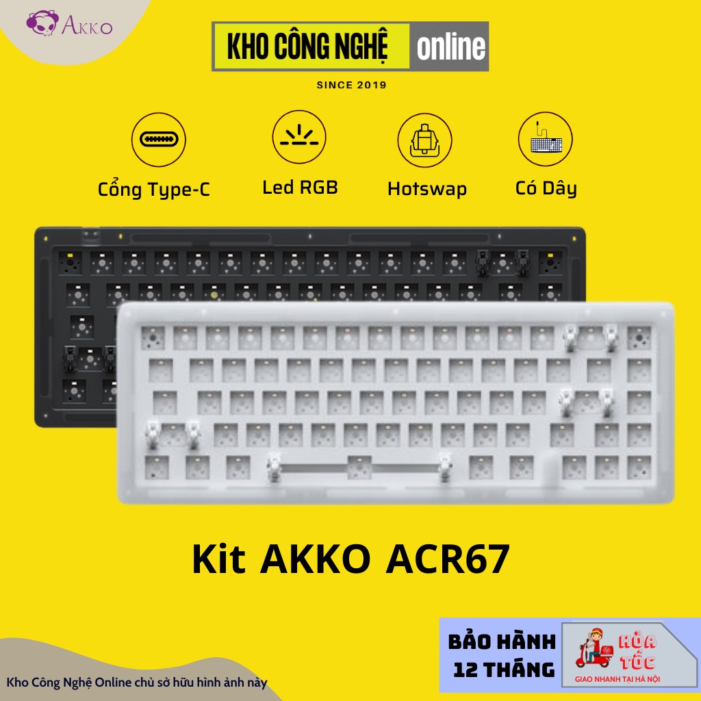 Kit bàn phím cơ AKKO ACR64 (Hotswap / RGB / Foam tiêu âm / Gasket Mount ...