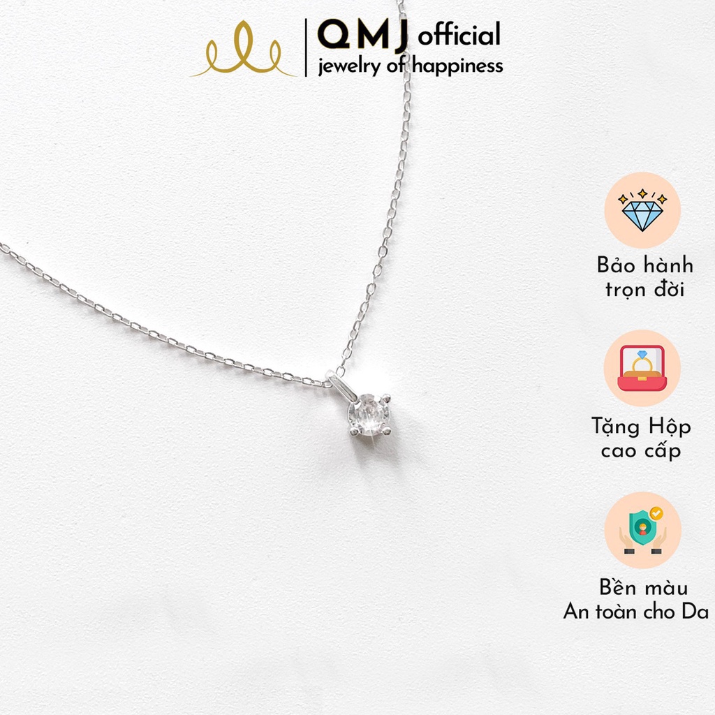 Dây chuyền bạc nữ đẹp 1 viên đá Elisie sáng lấp lánh QMJ - Q381 | Shopee Việt Nam
