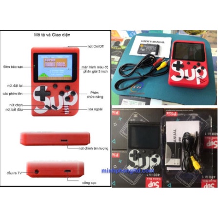 Máy Chơi Game Sup 400 . Kèm Tay Cầm Dành Cho 2 Người . Mario . ConTra ...