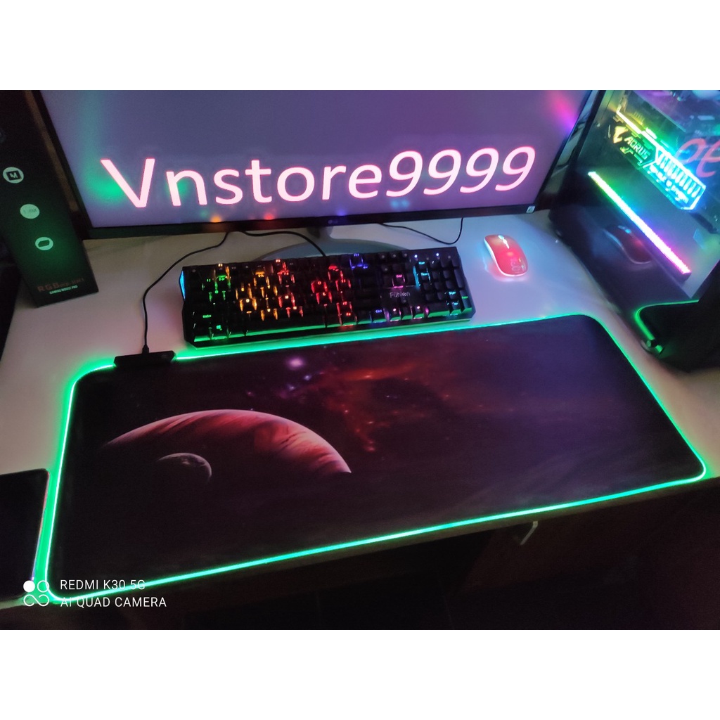 Lót chuột led rgb PDGAMING 50 mẫu pad chuột cỡ lớn fullbox 90x40 80x30, chống trượt siêu bền ...