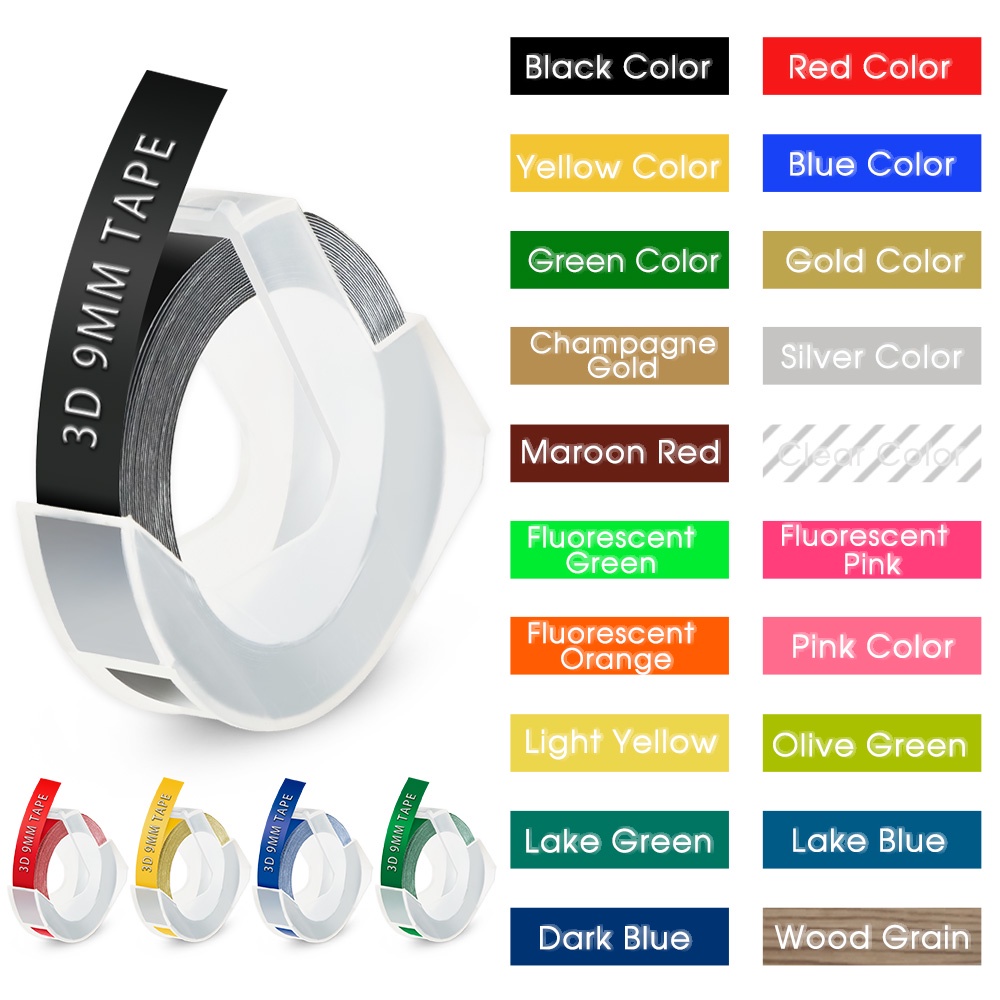 Băng Keo Dymo Dập Nổi 9mm x 3m Motex E101 E202 E303 E404 Dymo Ấn Tượng ...