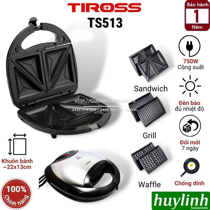 Máy nướng bánh sandwich, hotdog, waffle Tiross TS513 - 3 trong 1 [TS514 ...