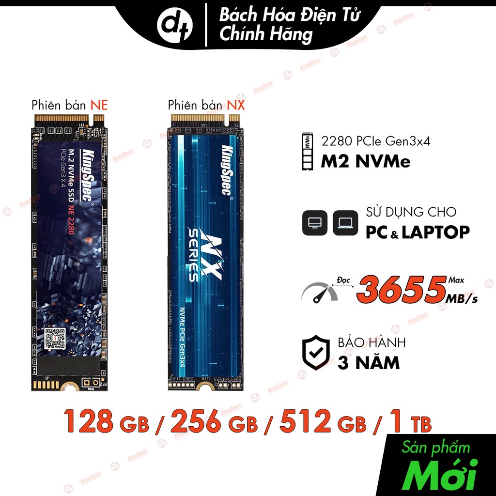 Ổ cứng SSD KingSpec M2 NVMe / SATA | NE , NX , NT - Hàng Chính Hãng ( 128GB 256GB 512GB 1TB ...