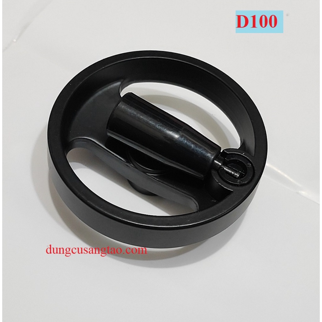 Tay quay loại gấp gọn, bằng nhôm mạ đen D100mm lỗ 10mm 12mm | Shopee ...