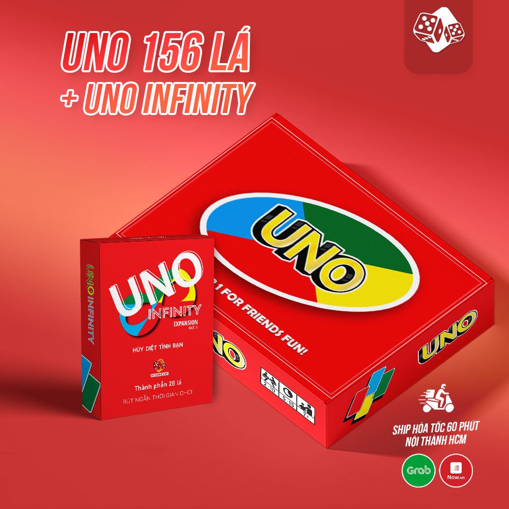 Combo UNO 156 lá đỏ + UNO Infinity 28 lá siêu hủy diệt | Shopee Việt Nam