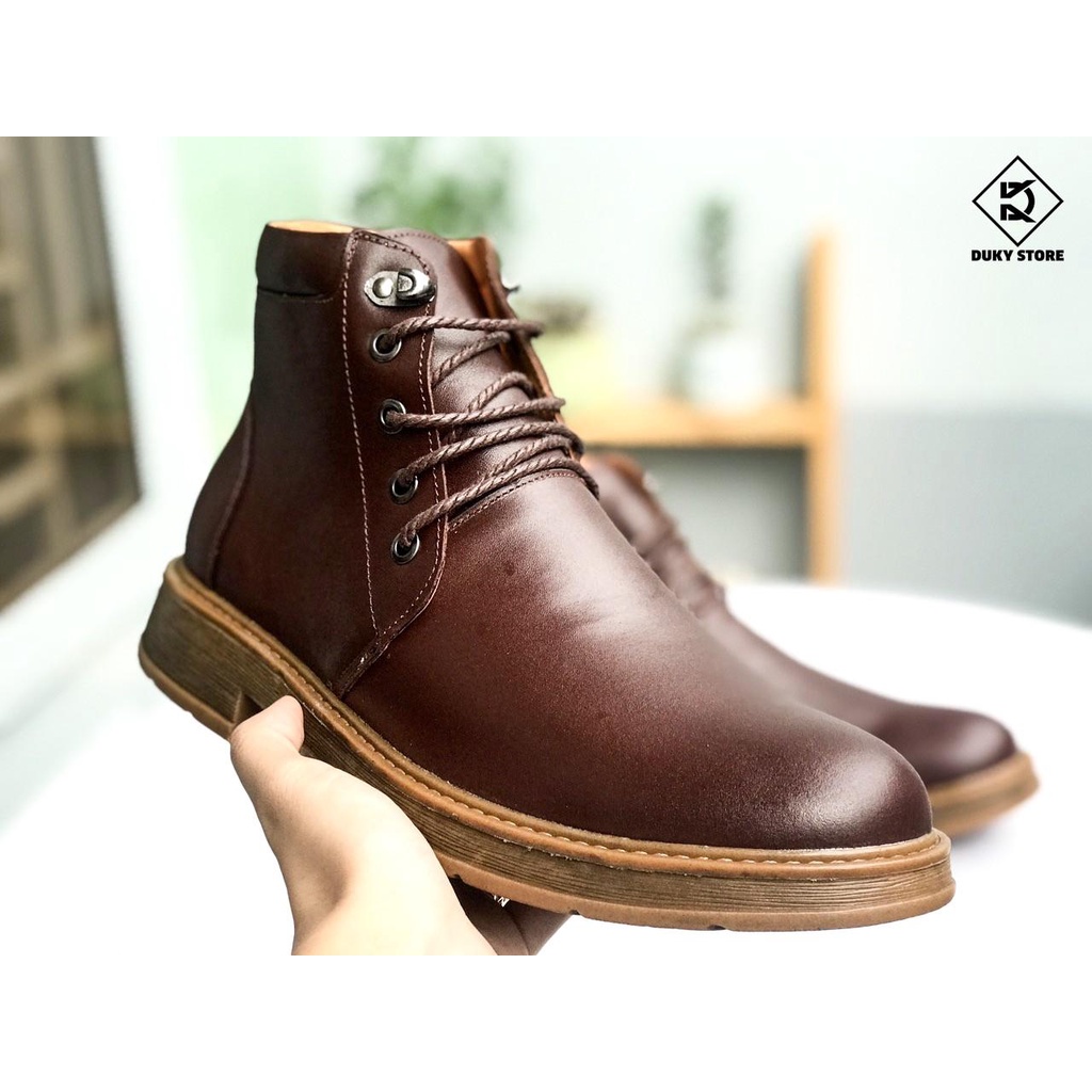 (Bảo hành 12 tháng) Đốc cổ trung da bò đế nâu phong cách dành cho nam ...