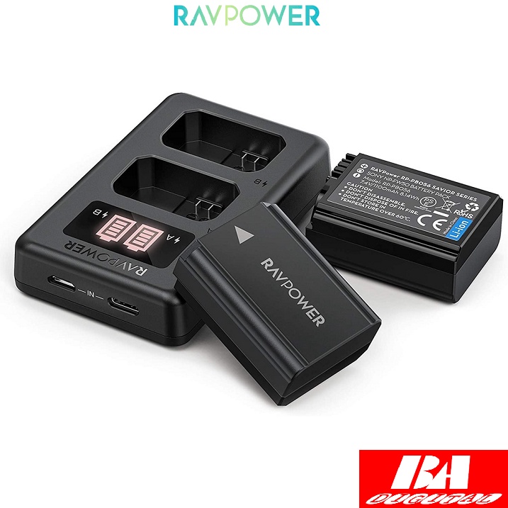 BỘ 2 PIN + 1 Dock Sạc Có Đồng Hồ SONY NP-FW50 - RAVPOWER CHO MÁY ...