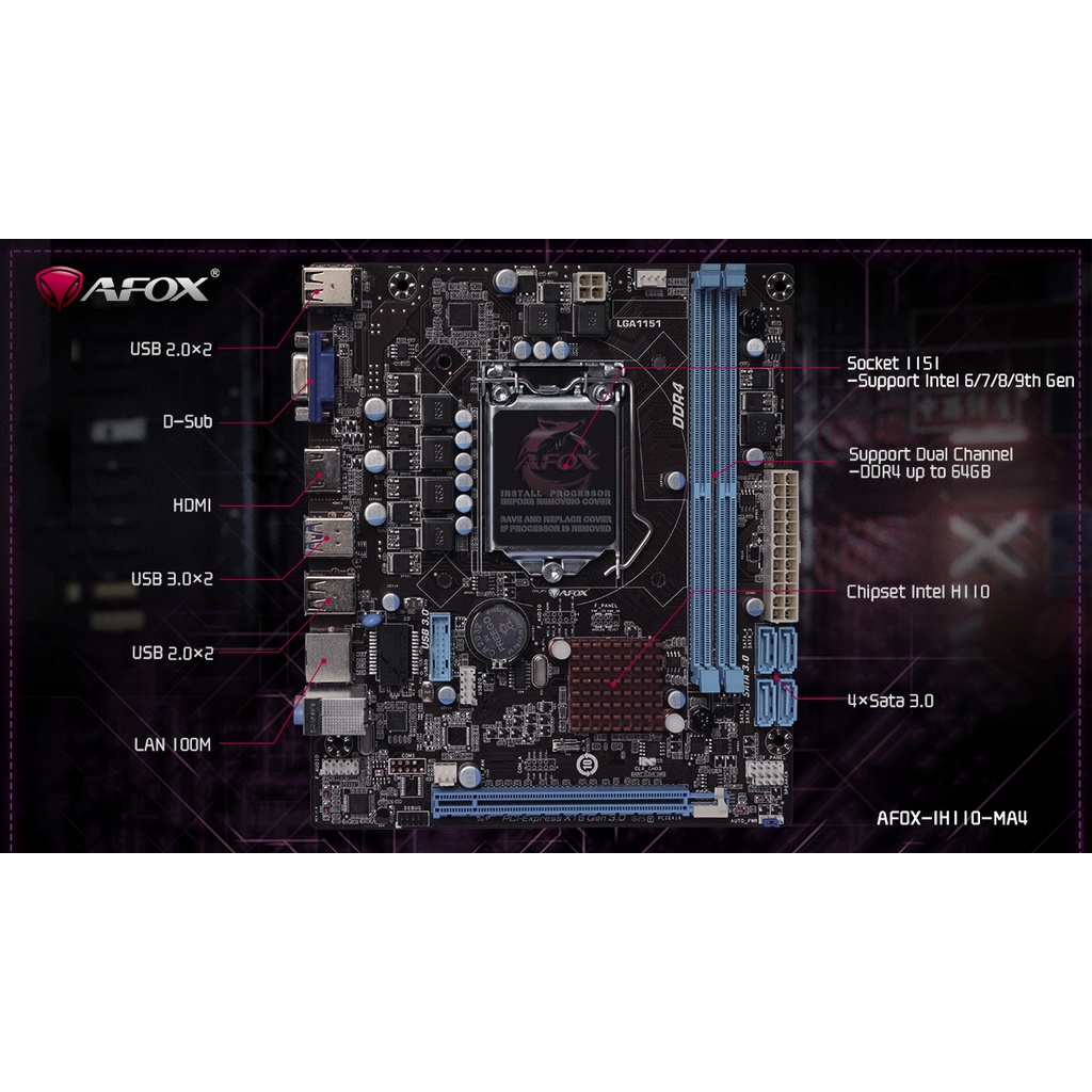 Main máy tính AFOX H610| H510| H110| H310| H81| H61 Chính hãng mới 100% ...