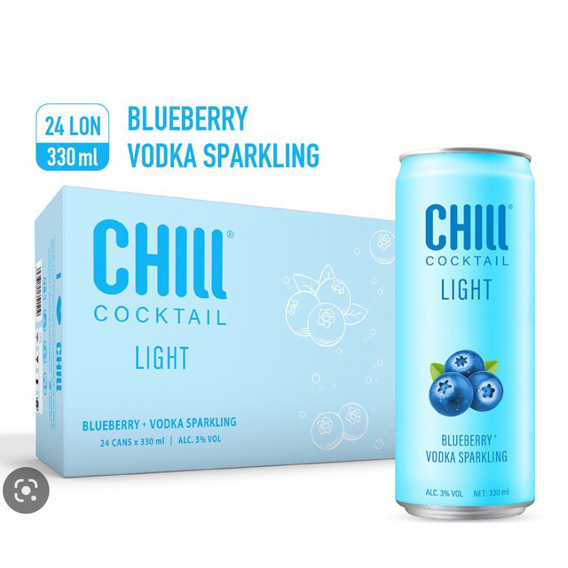 Thùng 24 lon Chill Cocktail vị Việt quất 330ml/lon | Shopee Việt Nam