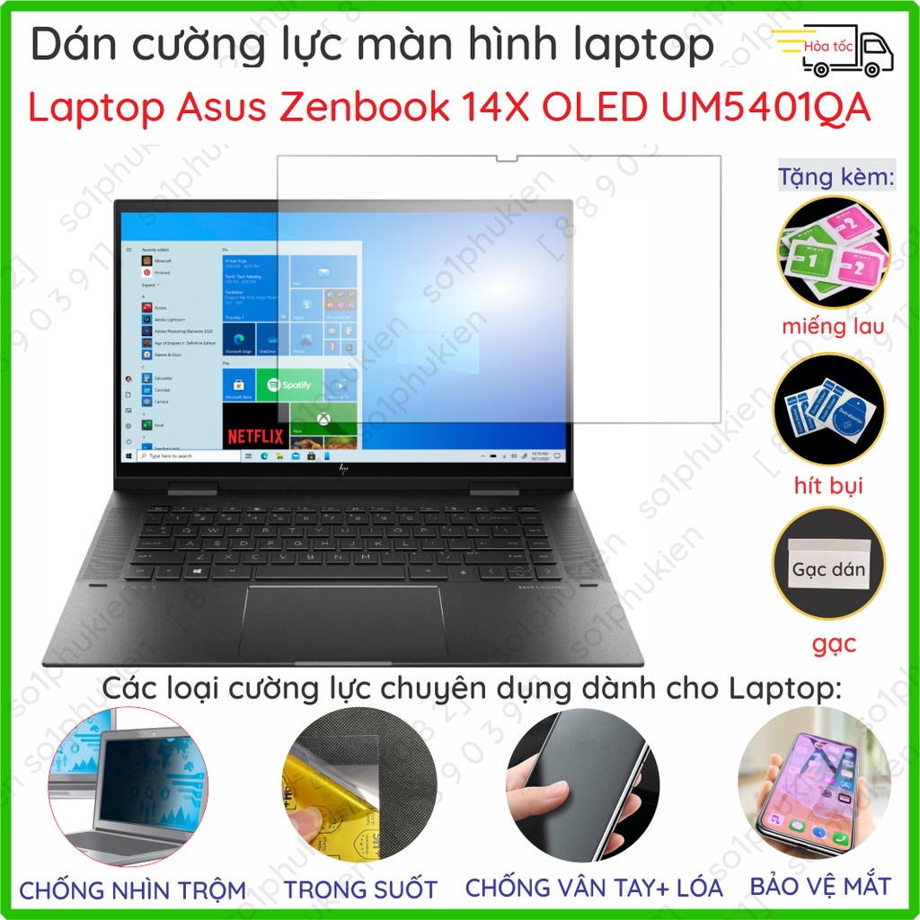 Dán cường lực Laptop Asus Zenbook 14X OLED UM5401QA / 14X OLED UX3404VA ...