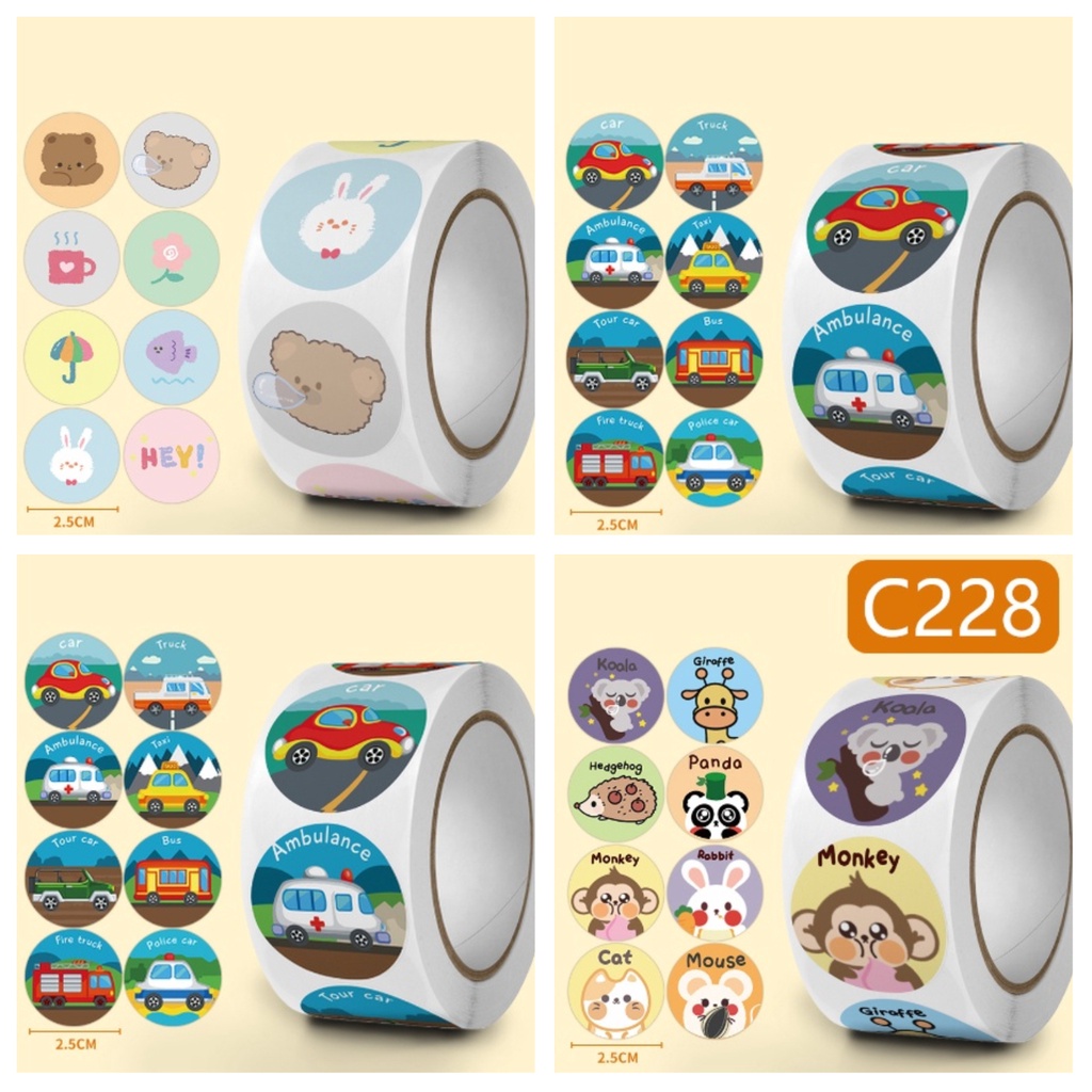 Sticker khen thưởng (500 sticker/1 cuộn) cho các bé, phần thưởng học ...