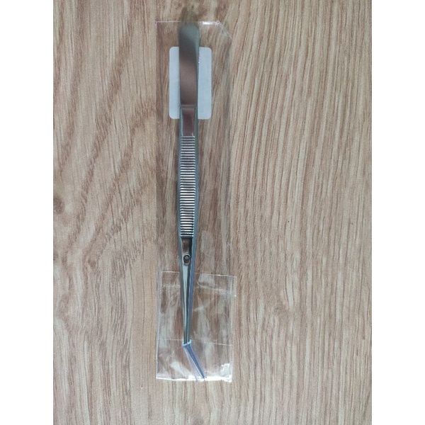 Nhíp gắp inox mũi cong, đầu cong 16cm, mấu gắp có răng, kẹp gắp có răng ...