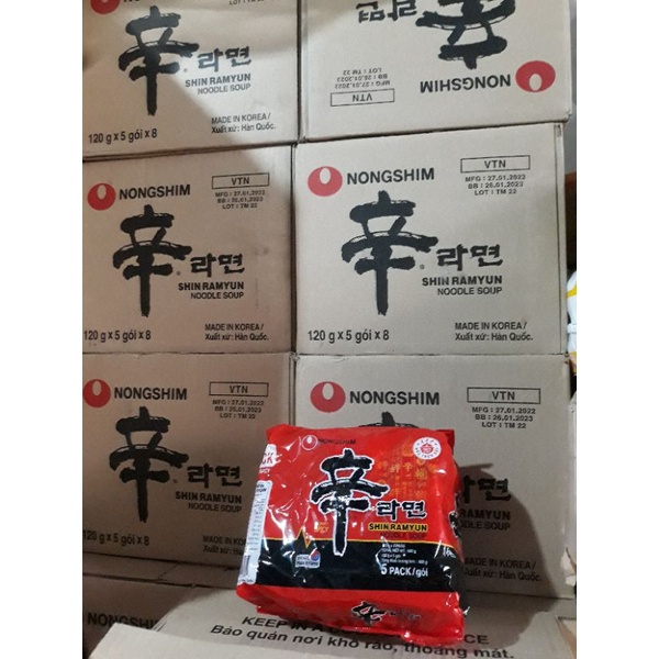 Lốc 5 gói Mì Shin Ramyu hàn quốc 120g | Shopee Việt Nam