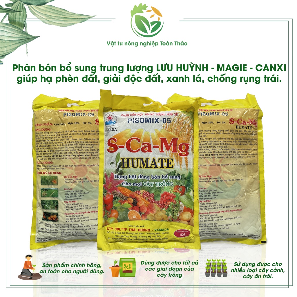 Phân bón trung vi lượng S-Ca-Mg (LƯU HUỲNH - CANXI - MAGIE) giúp hạ ...
