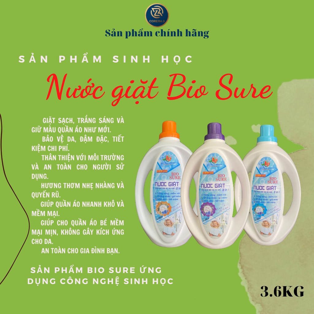 Nước giặt BIO SURE công nghệ Đức không hóa chất hương Ban Mai - 3.6kg ...