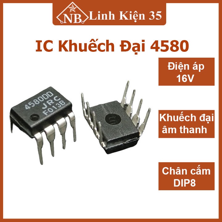 Linh kiện IC Khuếch Đại 4580 DIP8 4580D/4580DD (8 chân cắm) | Shopee ...