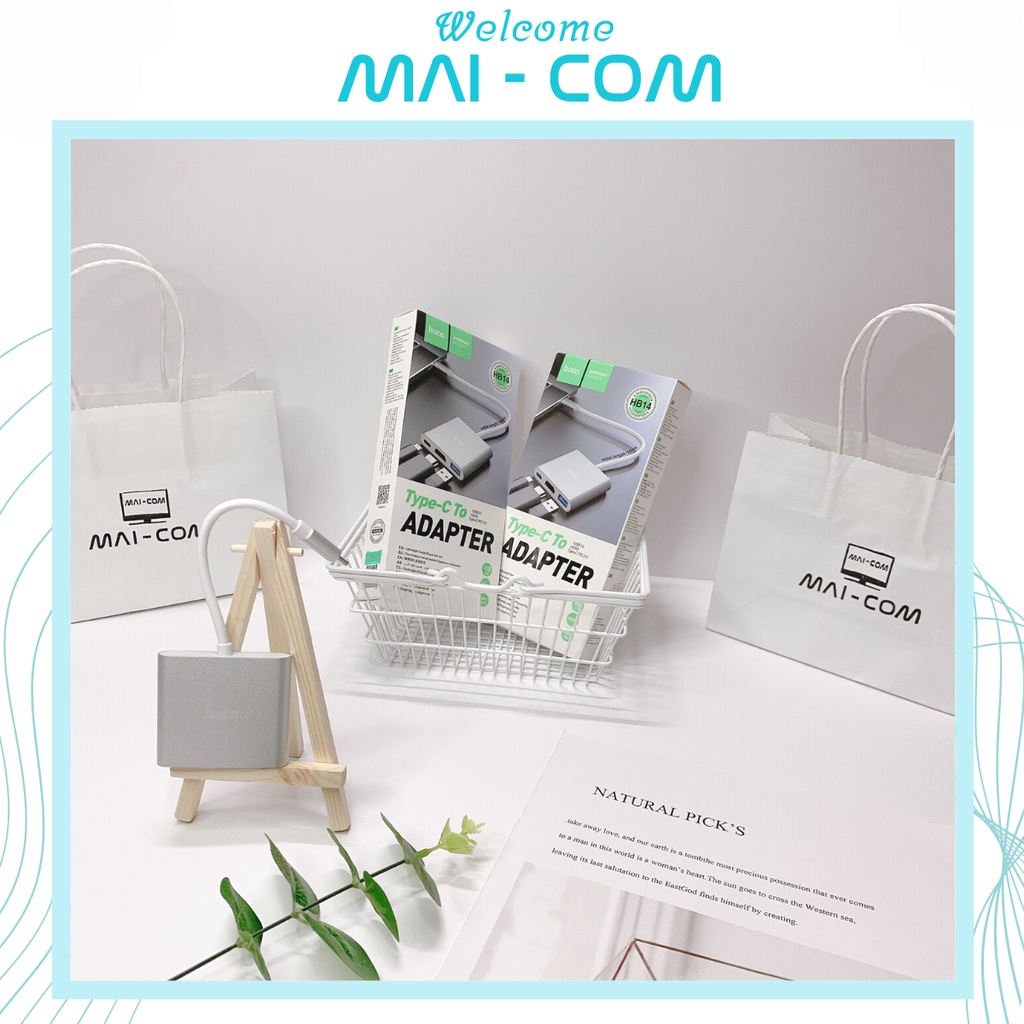 Hub chuyển HoCo HB14 3in1 TYPE-C Sang HDMI/USB 3.0/Type C, chất lượng ...