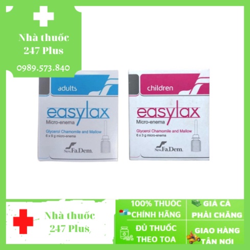 Ống thụt EASYLAX 9g hộp 6 ống giải pháp cho chứng táo bón. - 247Plus ...