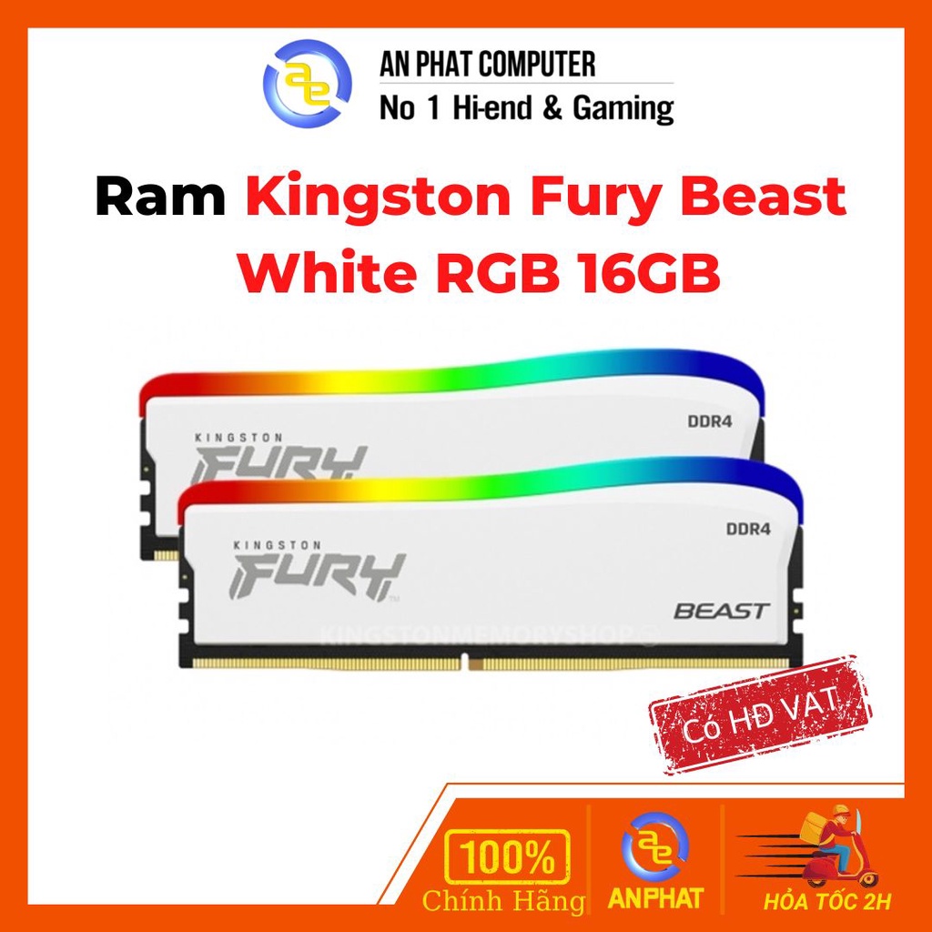 Ram Kingston Fury Beast White RGB 16GB (2x8GB) DDR4 3200Mhz (KF432C16BWAK2/16) - BH 36 Tháng ...