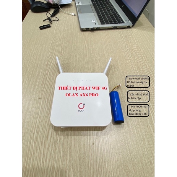 Bộ phát Wifi 4G Olax AX6 Pro Pin dự phòng 4000mAh. Tốc độ 300Mbps truy cập 32 User | Shopee Việt Nam