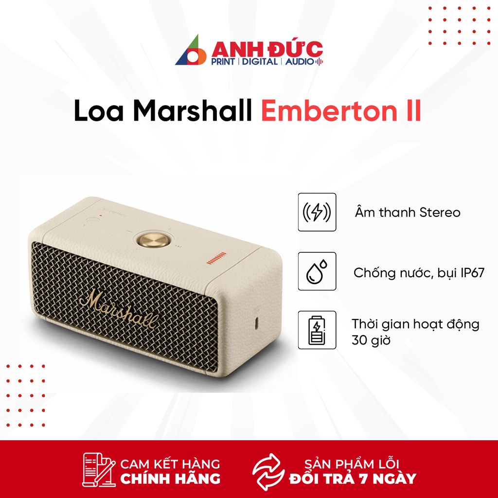 (Hàng Chính Hãng ASH) Loa Bluetooth Marshall Emberton 2 (II) Pin 30 giờ ...