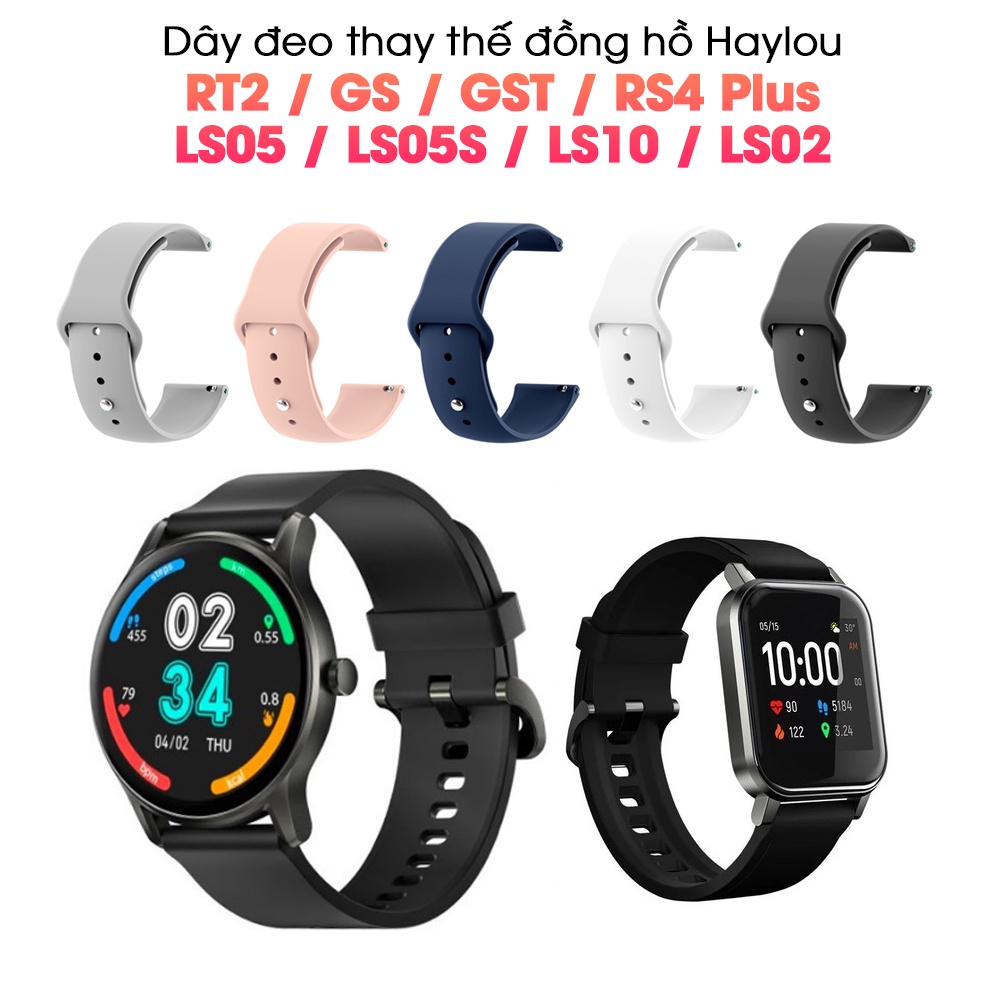 Dây đeo đồng hồ Haylou Solar Plus RT3 RT2 / GS GST / RS4 Plus LS05 LS05S LS10 LS02 chốt tháo ...