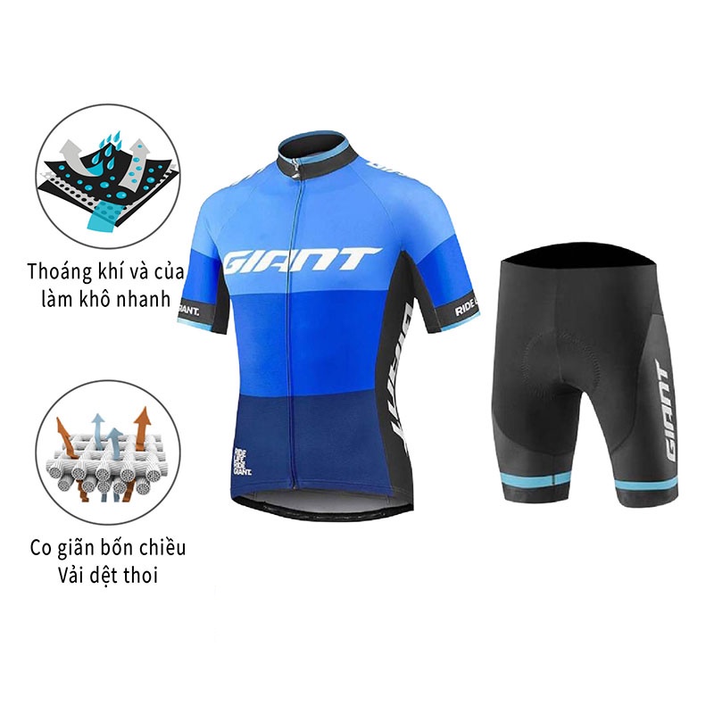 quần áo xe đạp GIANT Mens Breathable Short Sleeve Gel Padded Short ...