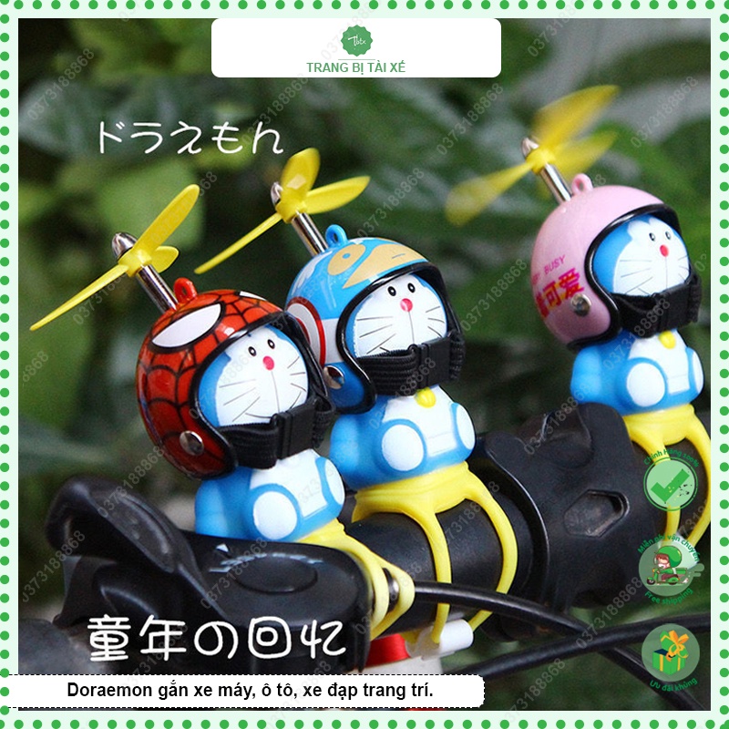 Doraemon gắn xe máy ô tô xe đạp đội mũ bảo hiểm gắn chong chóng trang ...