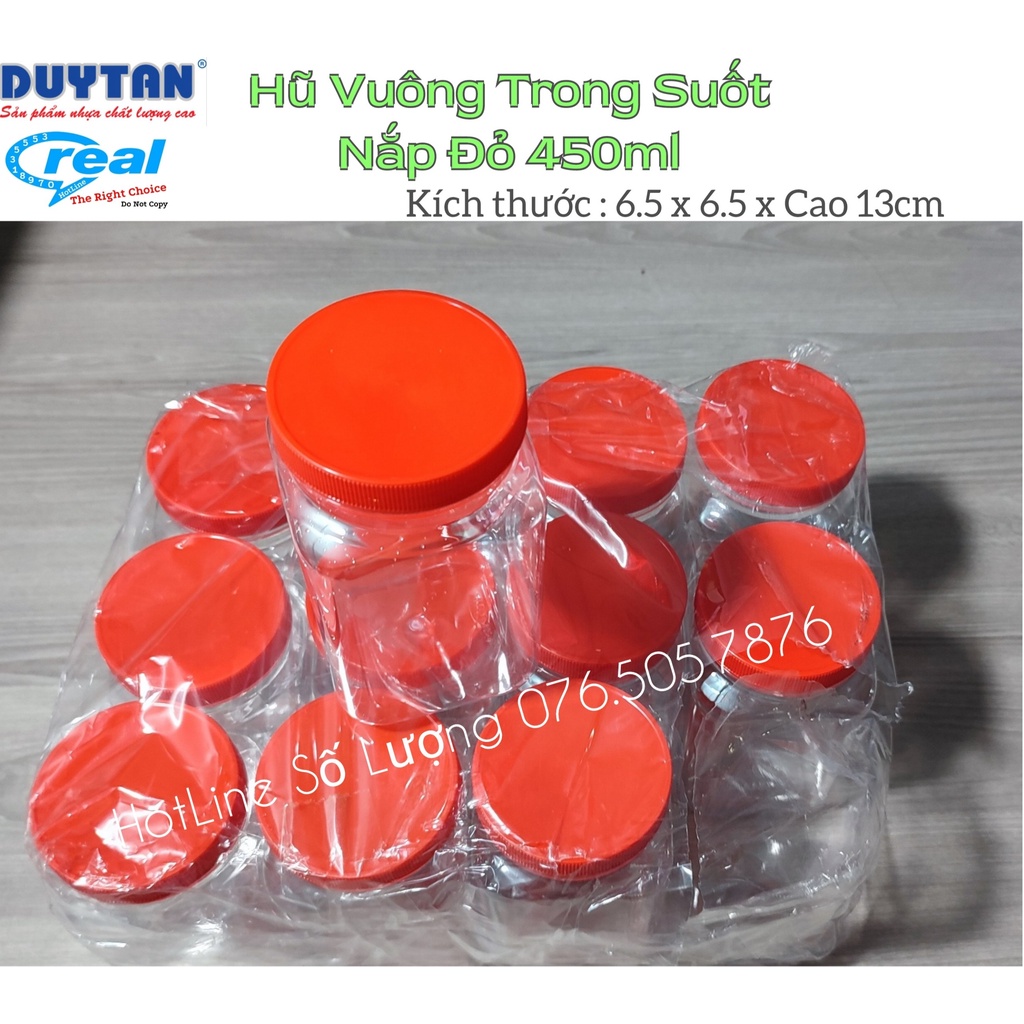 🌱 COMBO 12 Hủ nhựa duy tân Vuông trong suốt nắp đỏ 450ml (009) - Nhựa duy tân🌱 | Shopee Việt Nam