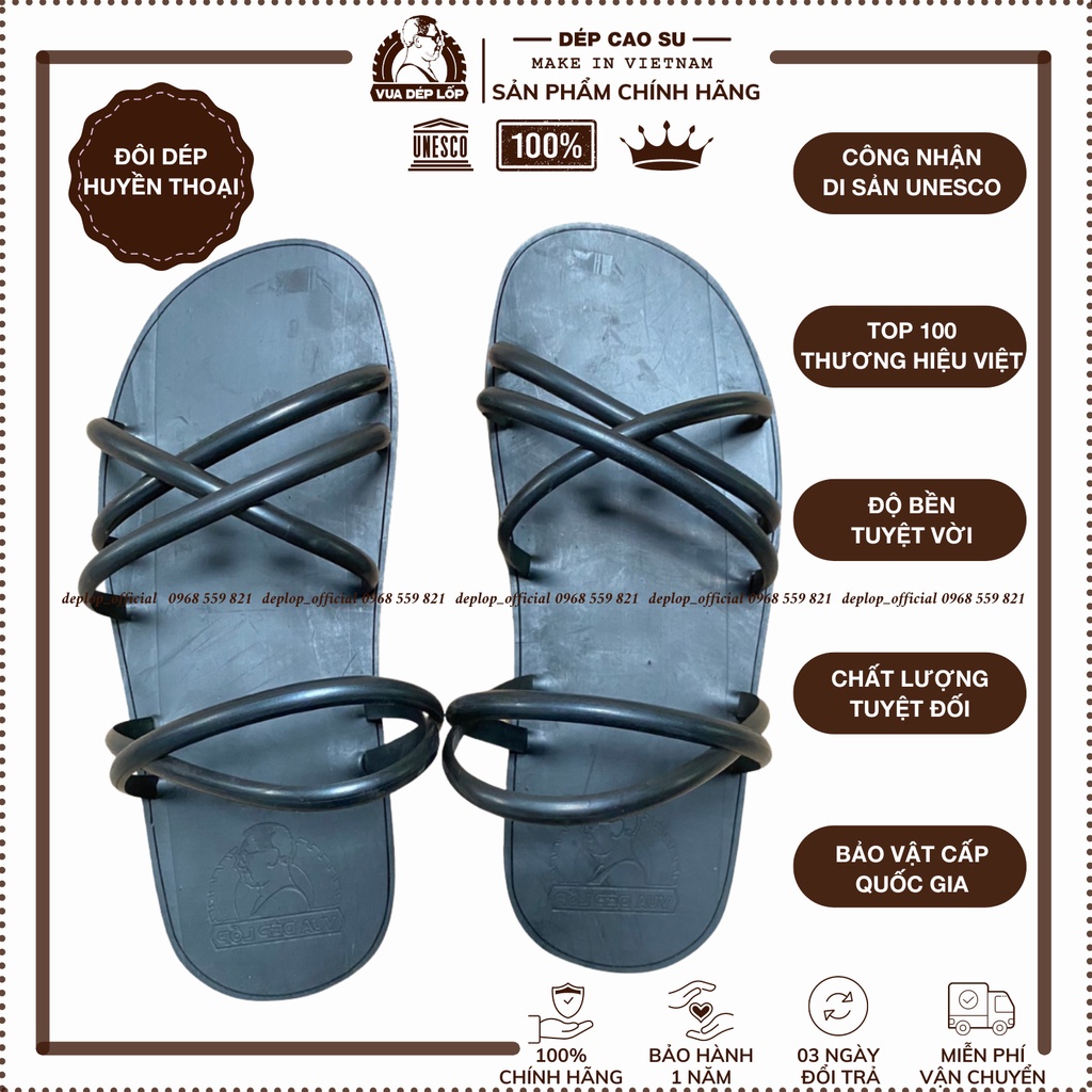 Dép cao su kiểu râu 5 quai giải phóng quai tăm, dép lốp nam nữ cao cấp ...