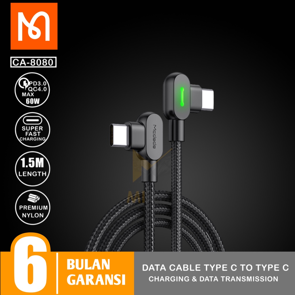 Dây Cáp Sạc Nhanh Usb C Sang Type-C MCDODO CA-8080 Led PD 60W | Shopee Việt Nam
