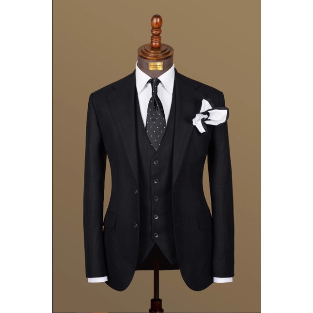 ÁO VEST NAM ADAM STORE ĐEN KẺ CHÌM AV289 | Shopee Việt Nam