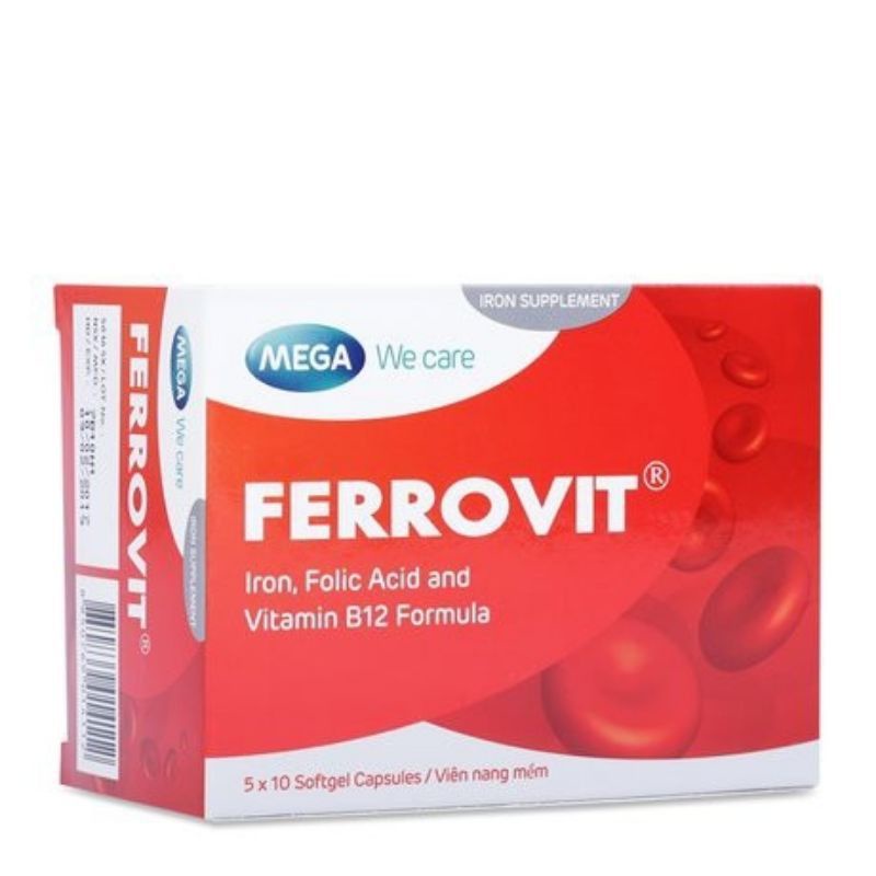 ( hộp 50 viên) FERROVIT viên uống bổ máu, bổ sung sắt ( fe, folic ...