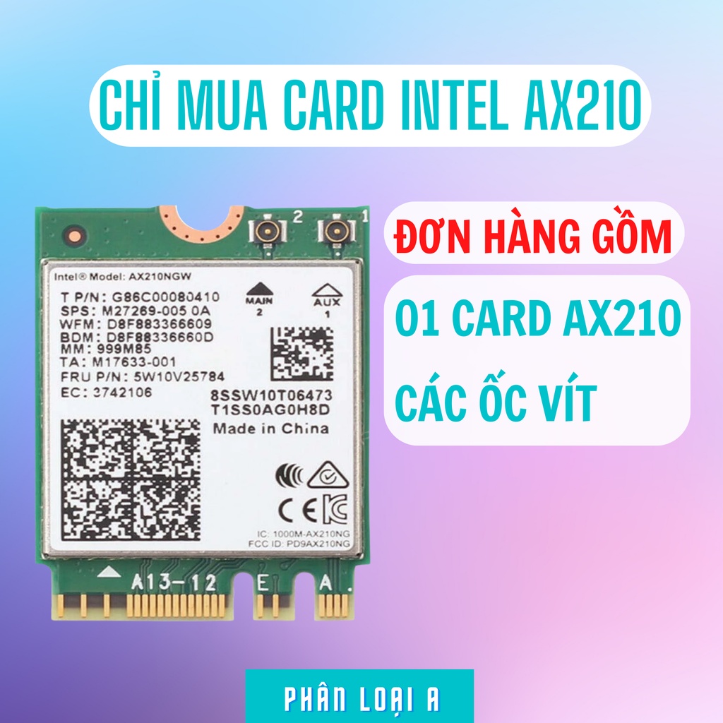 Card Wifi 6E Intel AX210 6GHz 3 băng tần Bluetooth 5.3 Gaming - Wifi6 ...