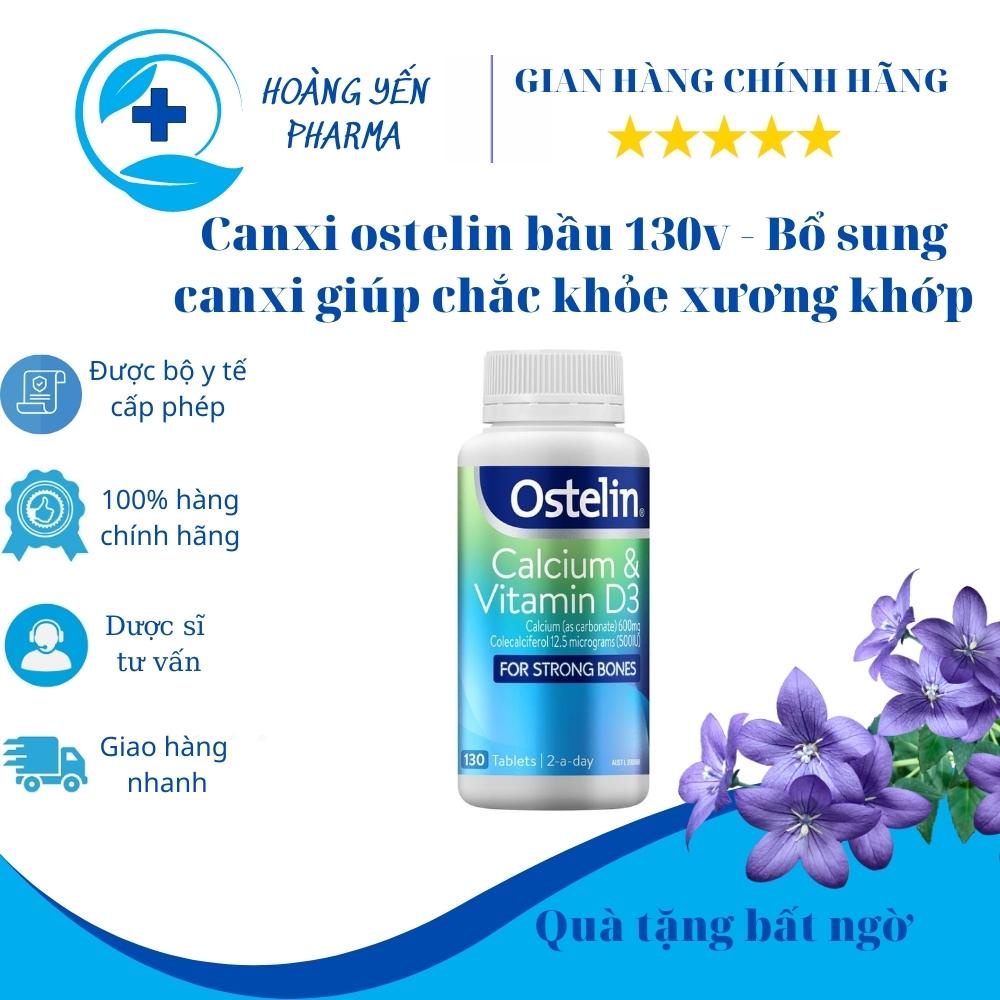 Canxi bầu Úc Ostelin Calcium & Vitamin D3 130 viên bổ sung canxi giúp chắc khỏe xương khớp ...