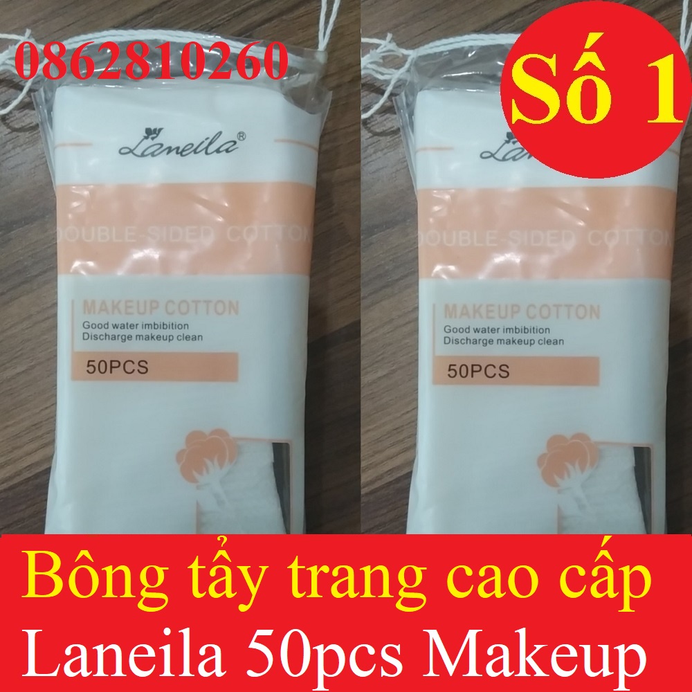 Bông tẩy trang 222 miếng Lameila BTT222 và laneila laco 50 pcs | Shopee ...