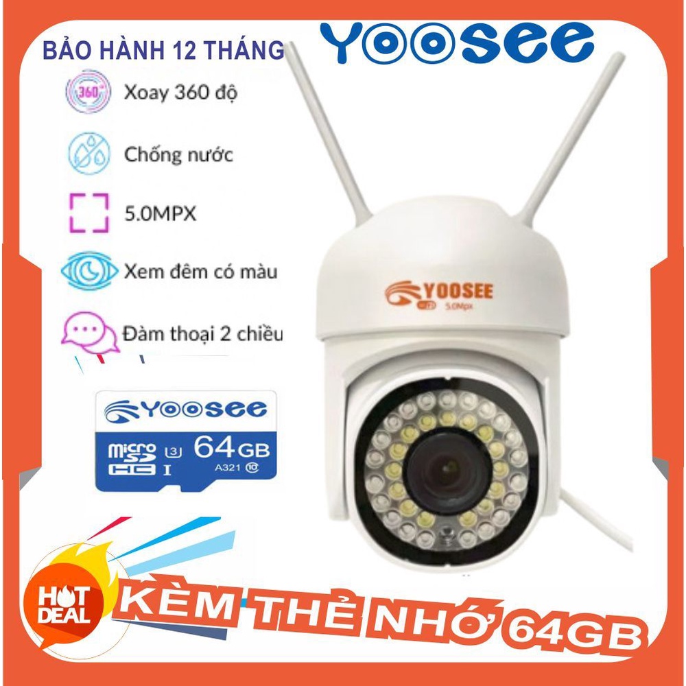 Camera Ip Wifi Yoosee Ngoài Trời Ptz Đàm Thoại 2 Chiều Có Màu Ban
