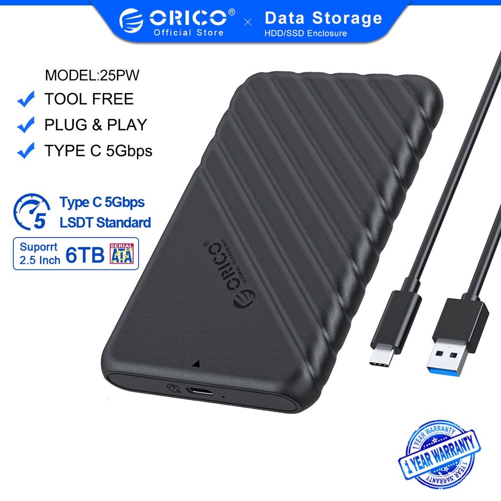 Box Orico 2.5 USB Type C 25PW1 6Gbps HDD SSD Chính hãng | Shopee Việt Nam