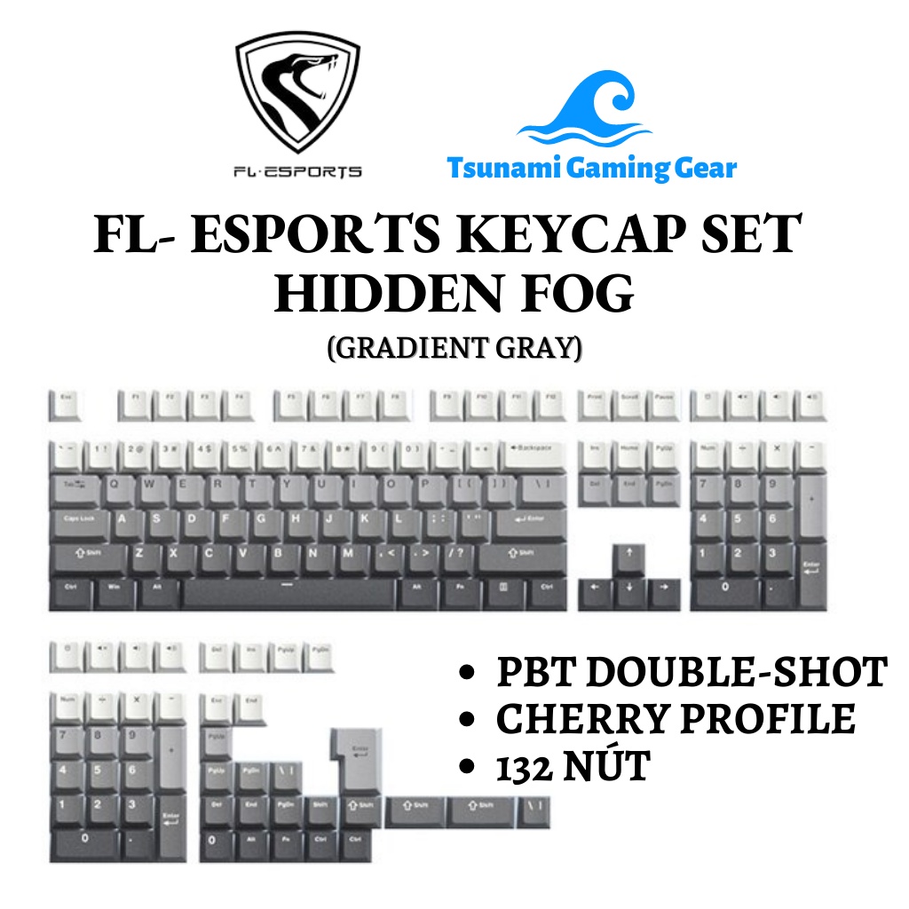 Bộ keycap FL-Esports FLCMMK Gradient (PBT DoubleShot/ Cherry profile ...