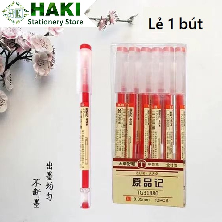 Bút Muji HAKI bản dupe bút gel đen xanh đỏ viết đều mực phụ kiện văn ...